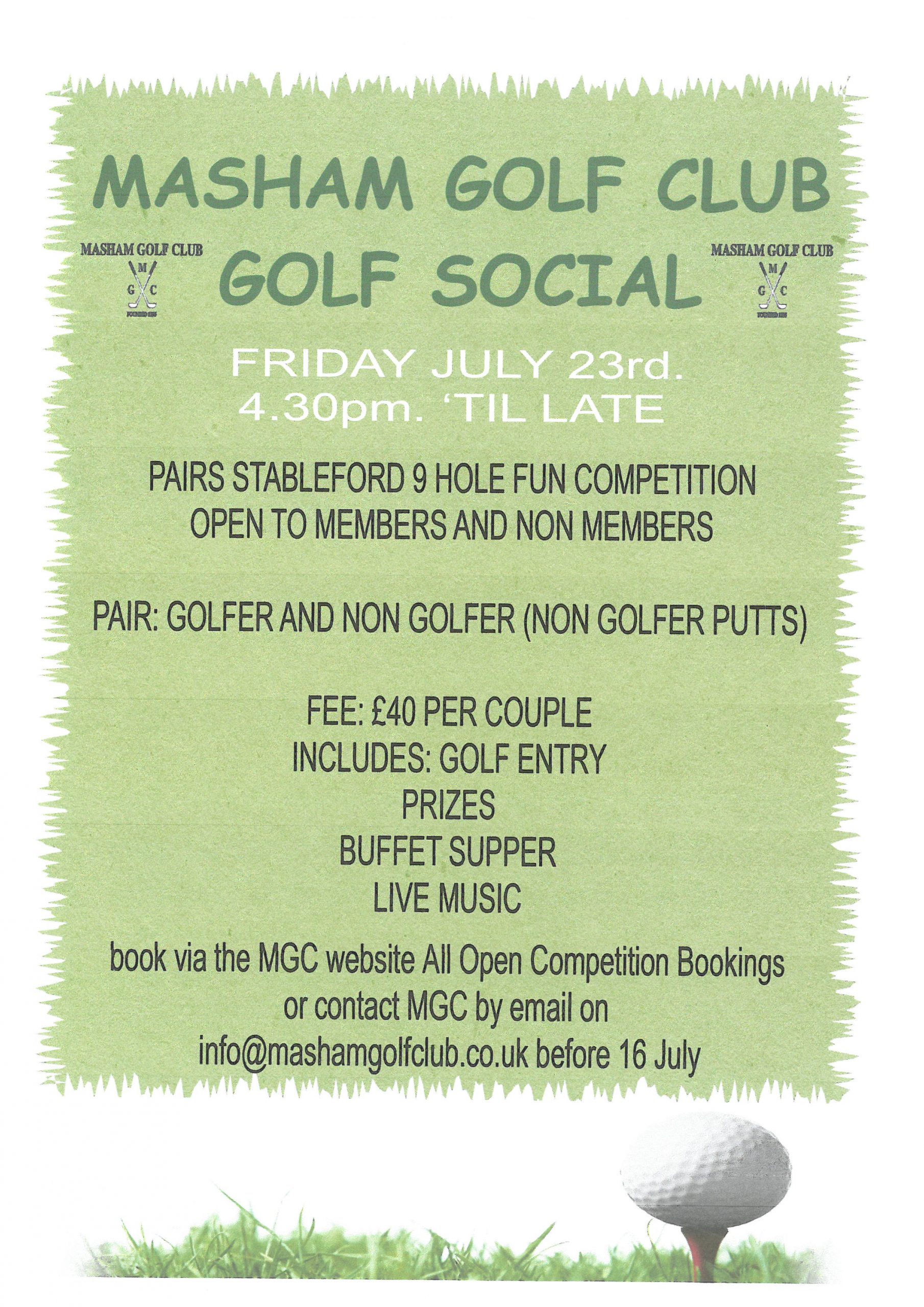 Masham Golf Club Social - Visit Masham